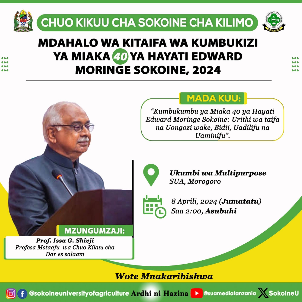 The 40th Sokoine Memorial 2024 | Sokoine University of Agriculture